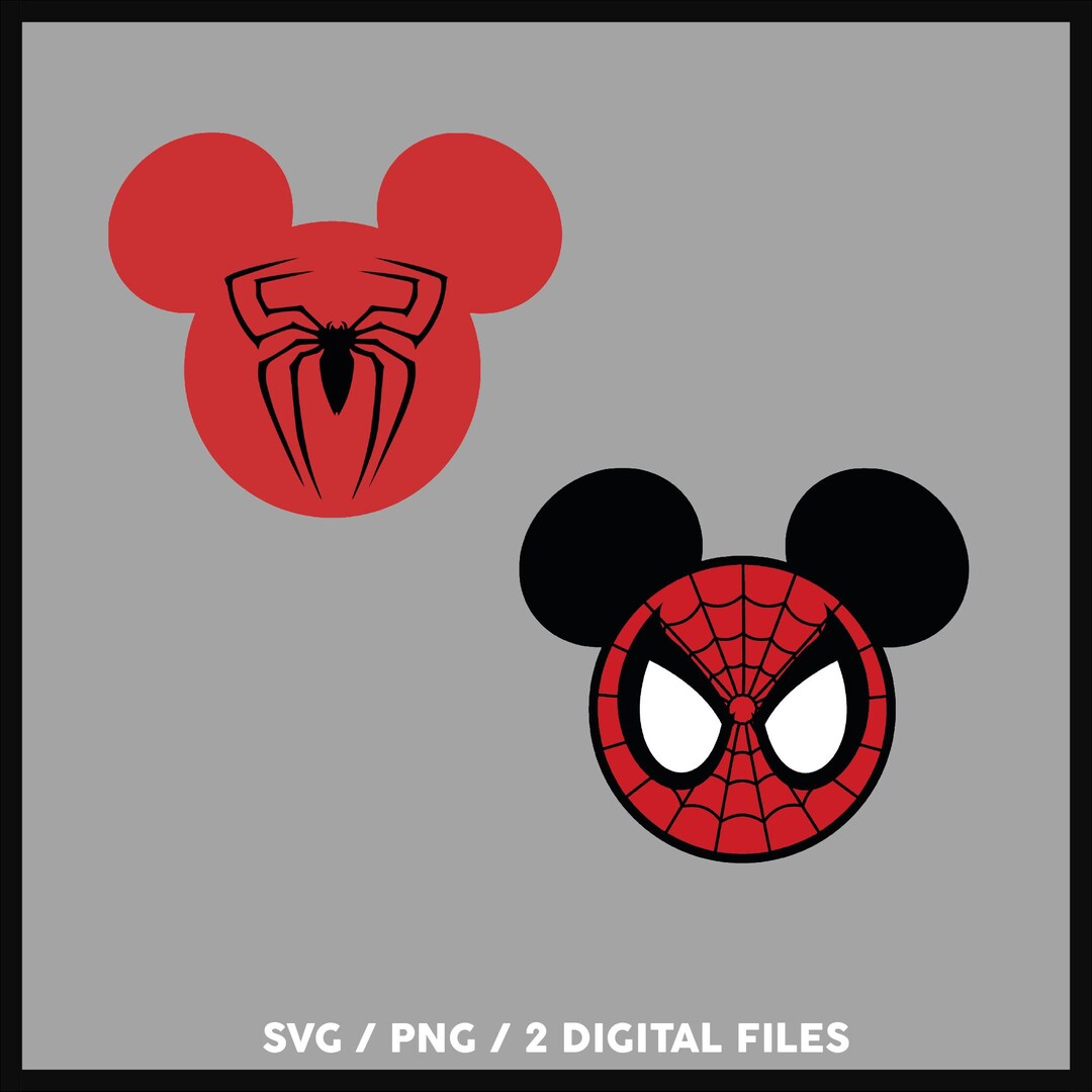 Spider Mickey - Mickey Head - Mickey Face - SVG & PNG - Instant ...