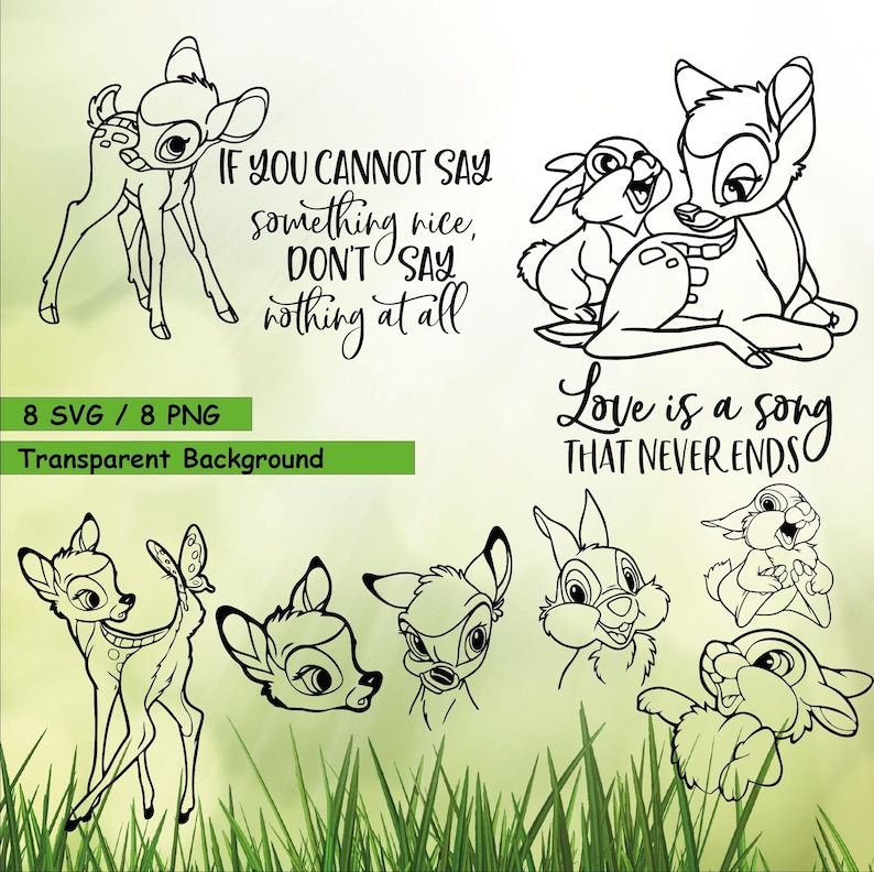 Bambi, Bambi Clipart, Bambi Deer, Thumper Rabbit Clipart, Bambi Outline ...