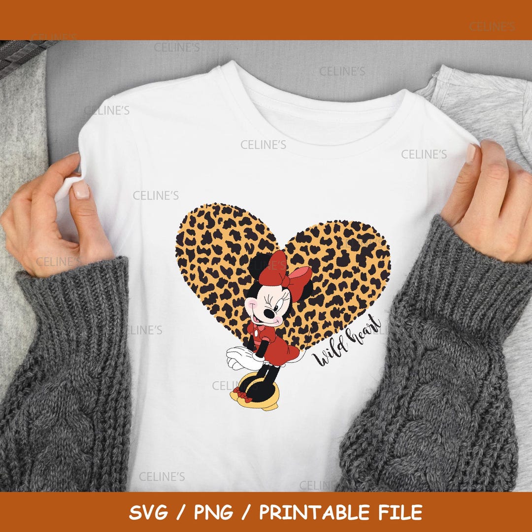 Minnie Leopard Heart SVG, PNG Files (digital Download) - Etsy