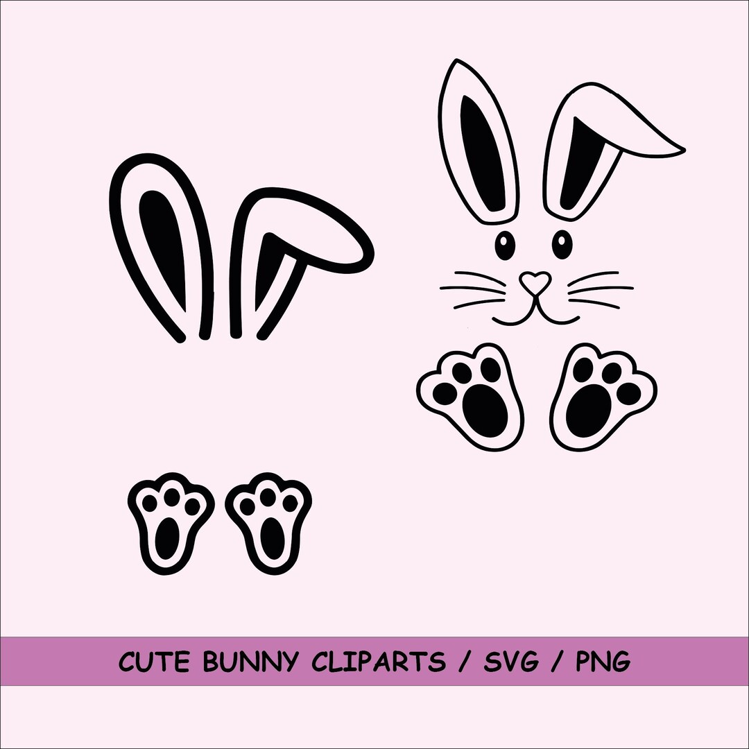 Bunny SVG and PNG Files, Easter Bunny Clipart, Easter Day, Rabbit Ears ...