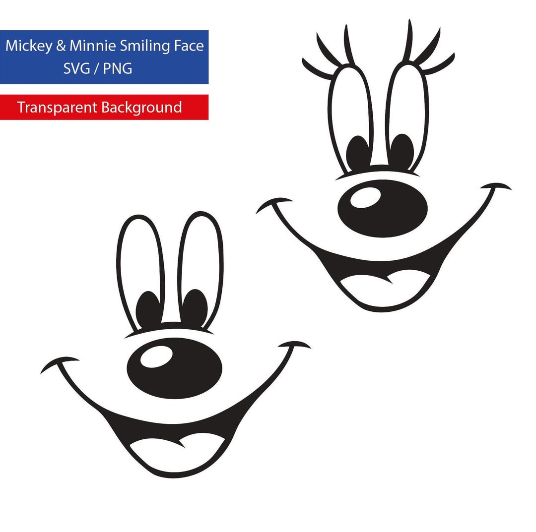 Mickey Face, Minnie Face, Mickey Outline, Minnie Outline, Mickey ...
