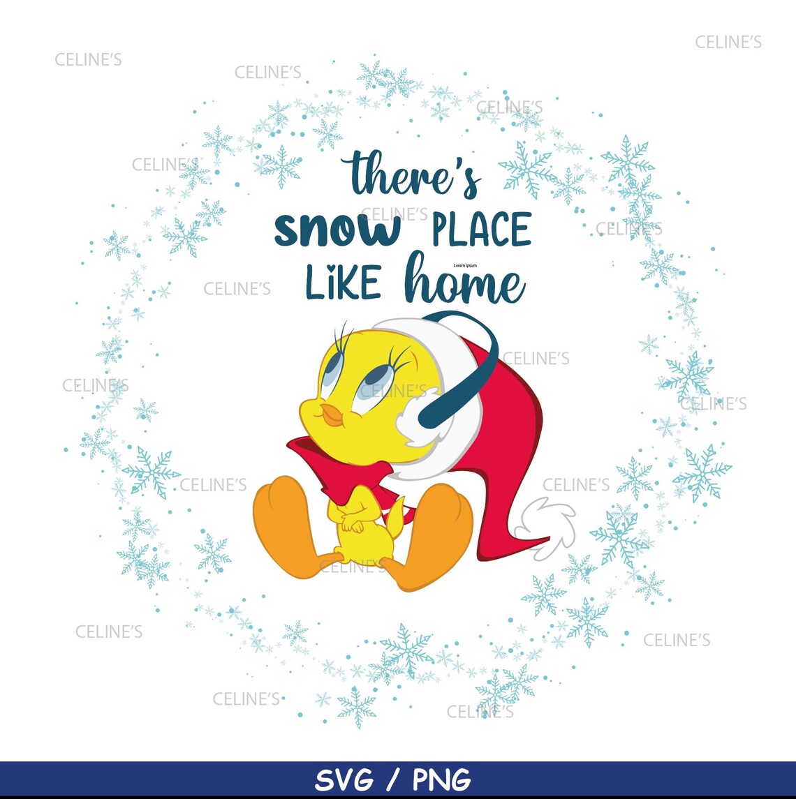 Tweety Winter Clipart, Snow Quotes SVG & PNG (instant Download) - Etsy