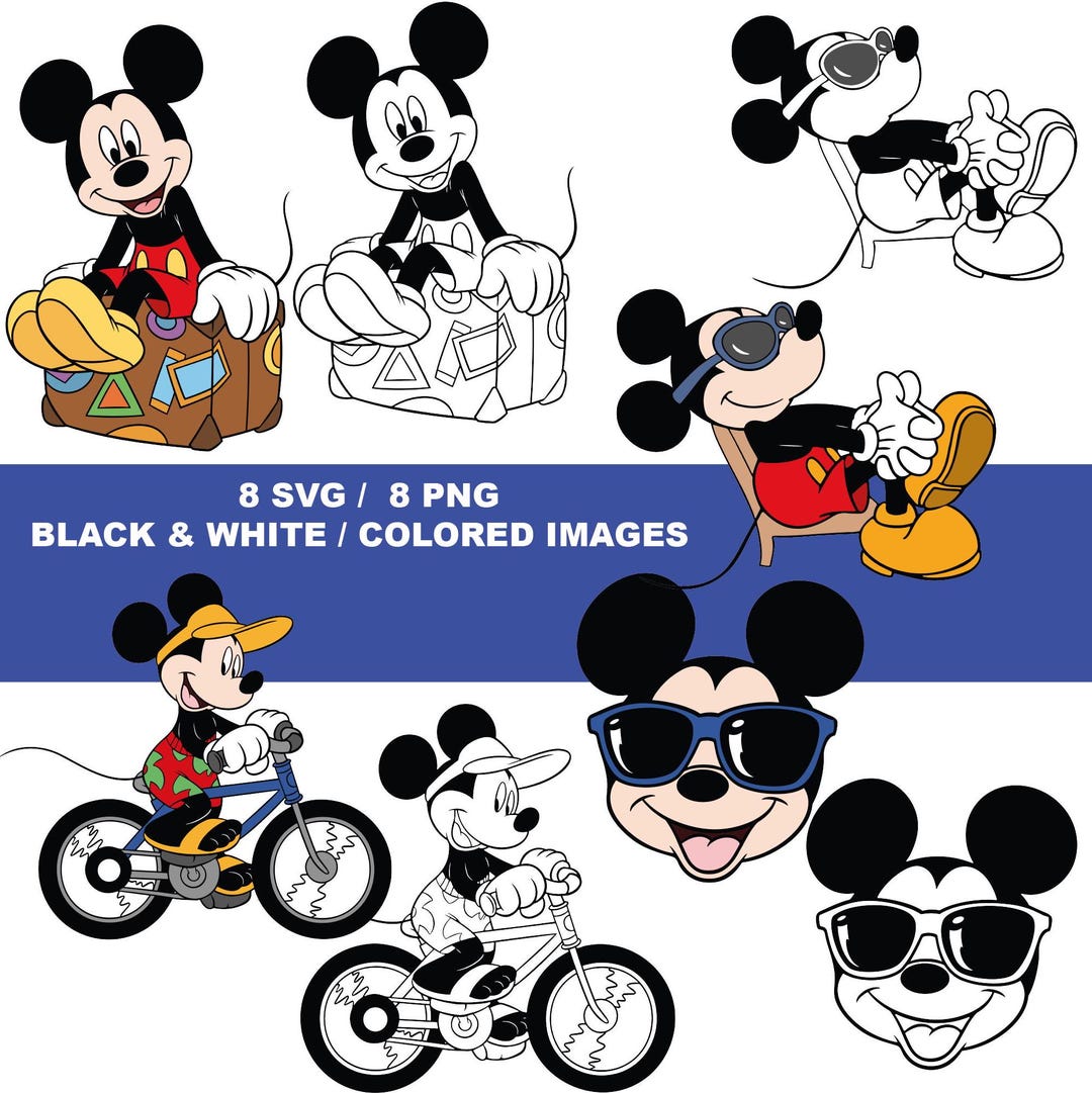 Mickey, Mickey Outline, SVG & PNG Files, Instant Download, Transparent ...