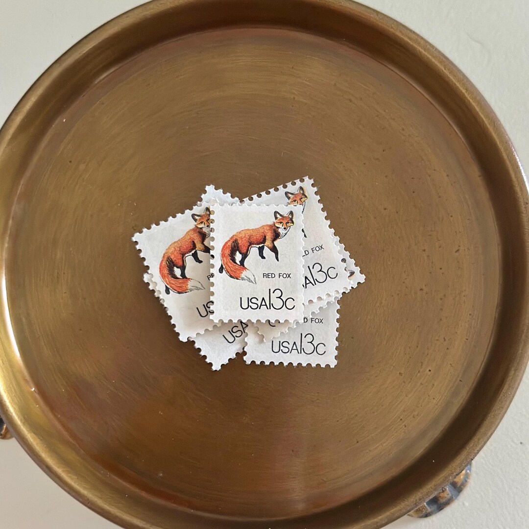 Red Fox Vintage Stamp // Red // 13 Cents // 1978 // Set of 5 - Etsy