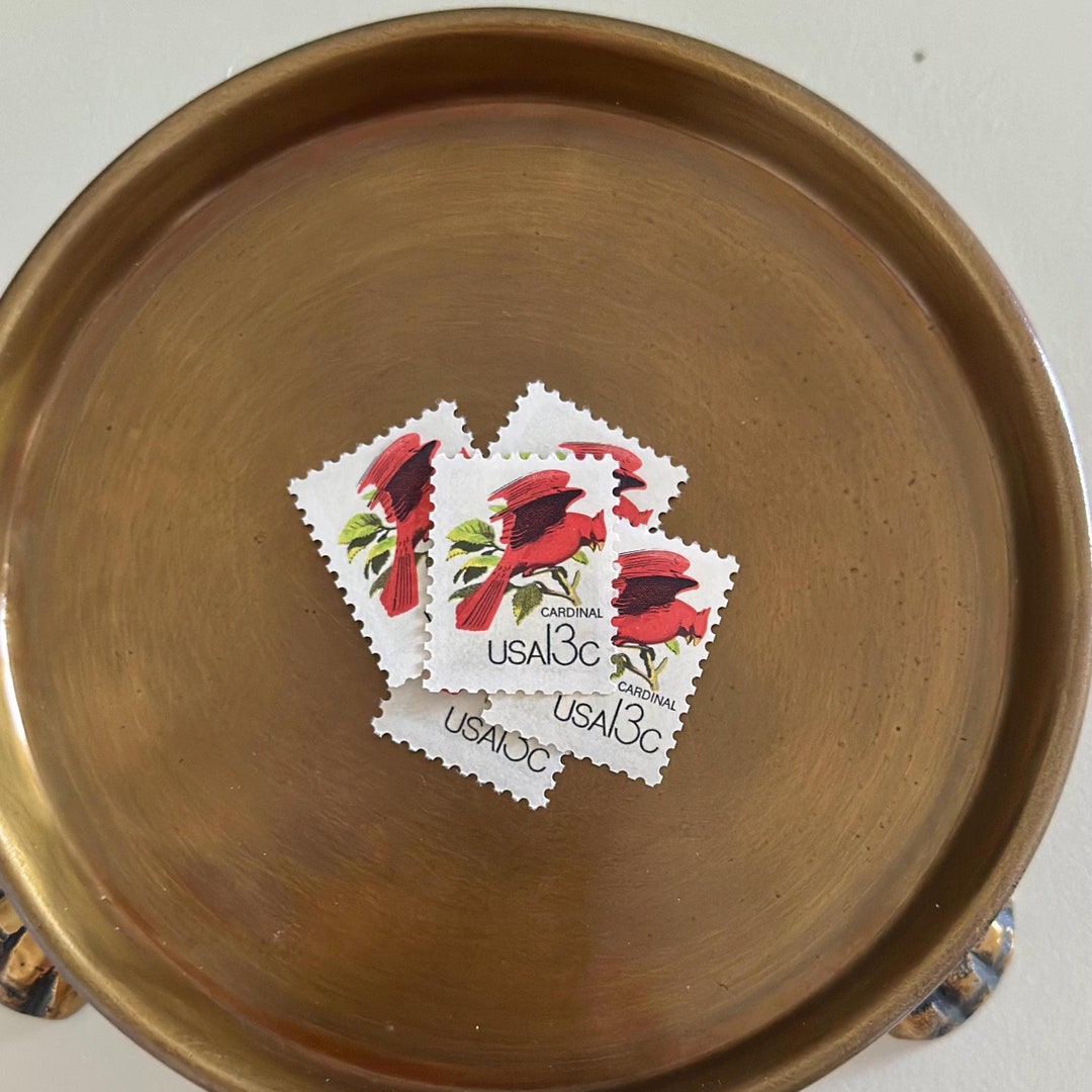 Cardinal Bird Vintage Stamp // Red // 13 Cents // 1978 // Set of 5 - Etsy