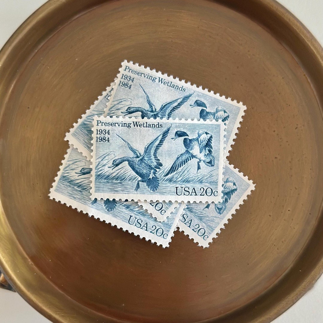 Preserving Wetlands Vintage Stamp // Blue Birds // 20 Cents // 1984 ...