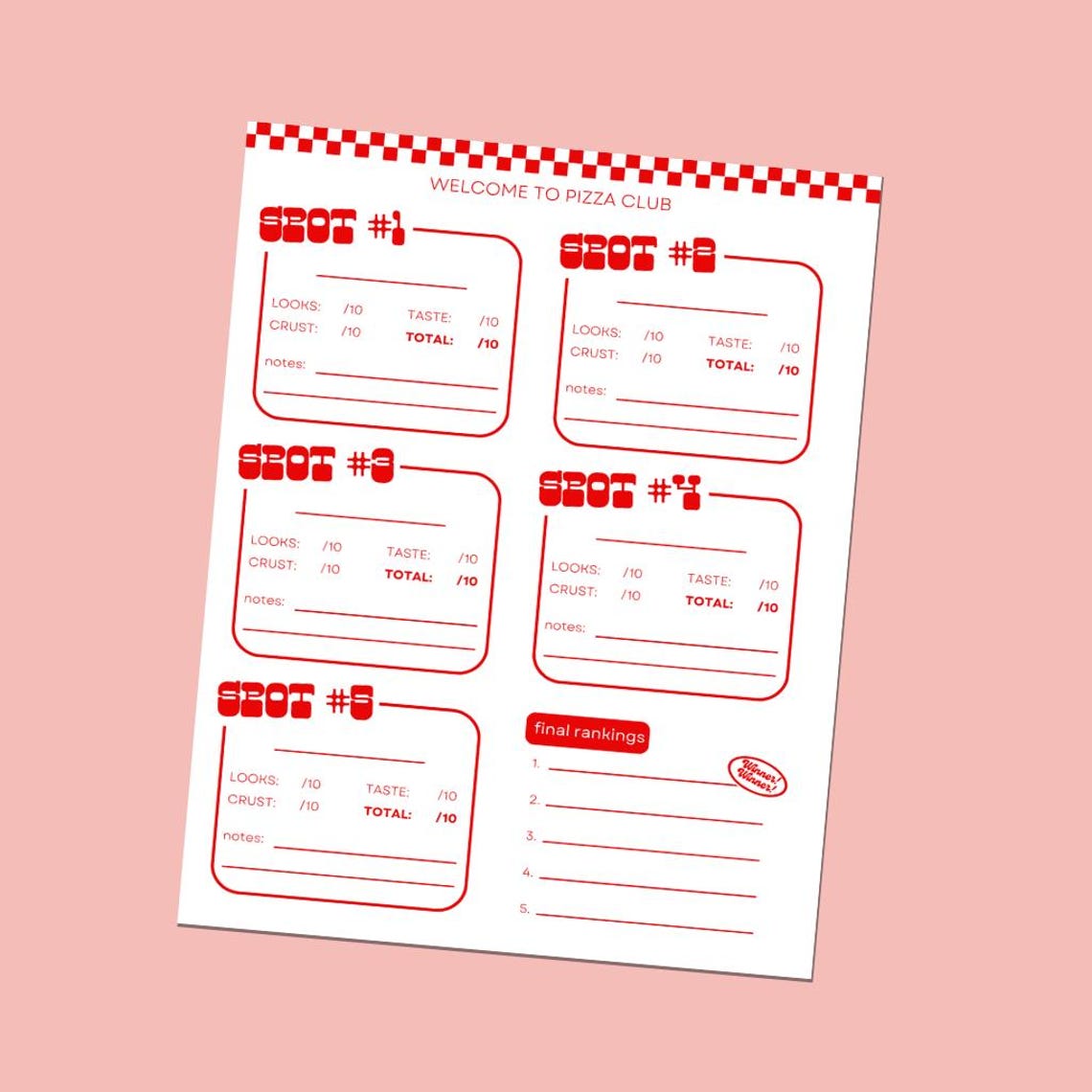 Printable Pizza Taste Test Scorecard - Etsy