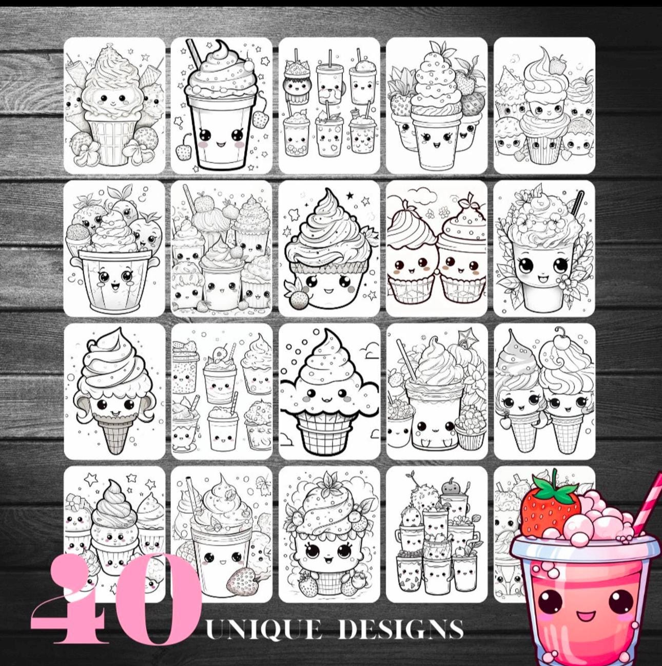 40 Premium Colouring Pages. to Use or Resell./ Resalable Colouring Book ...