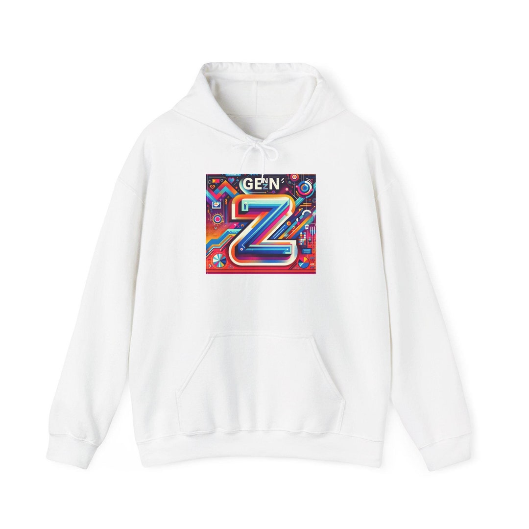 Gen Z Vibrant Hooded Sweatshirt, Unisex Hoodie, Colorful Apparel, Gift for Gen Z, Trendy ...