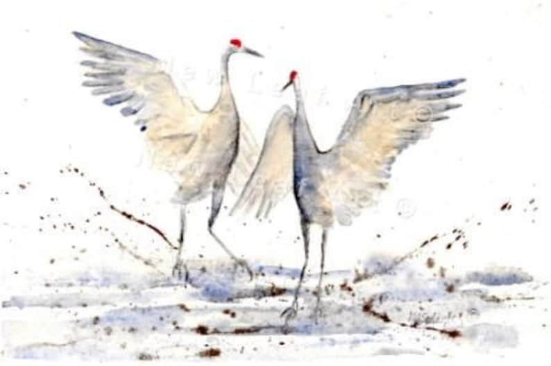 Crane Card Crane Dance Sandhill Cranes Crane Greeting Card - Etsy