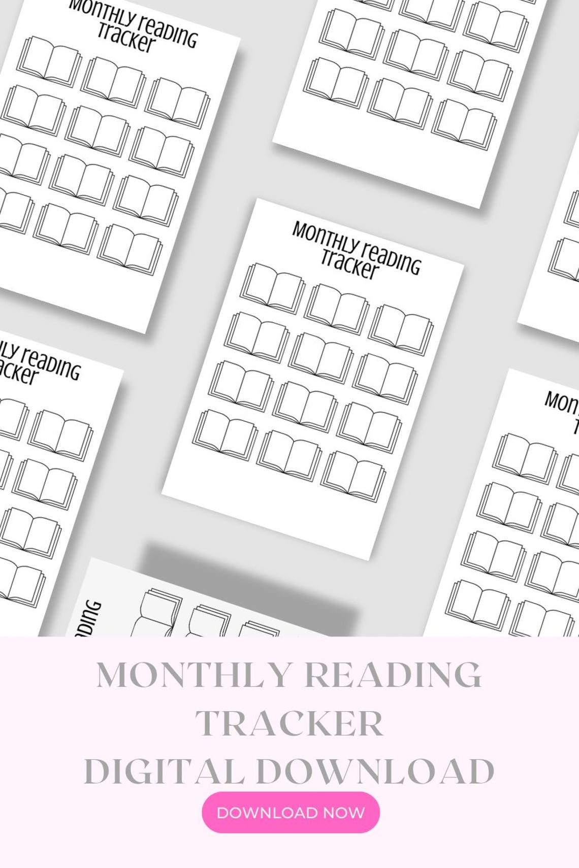 DIGITAL DOWNLOAD | Monthly Book Tracker | Book Colouring | Book Tracker ...