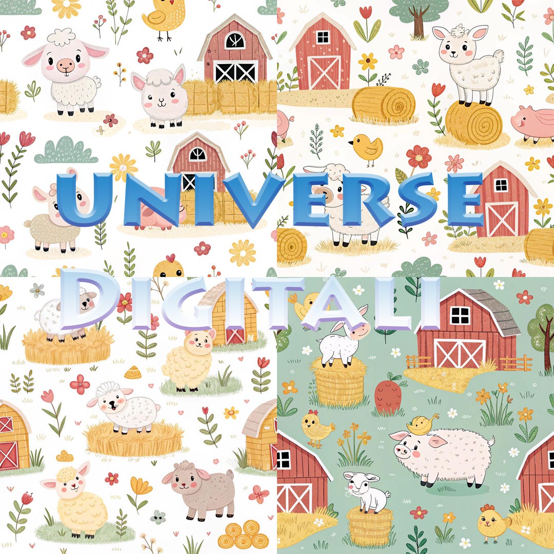 Farm Animals for Kids - Endless Pattern Bundle - Etsy