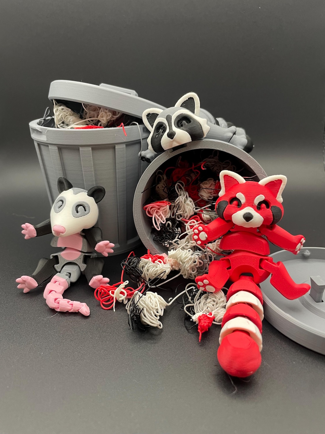 3D Printed Animals With Trashcan Adorable | 3D Printed Articulated ...