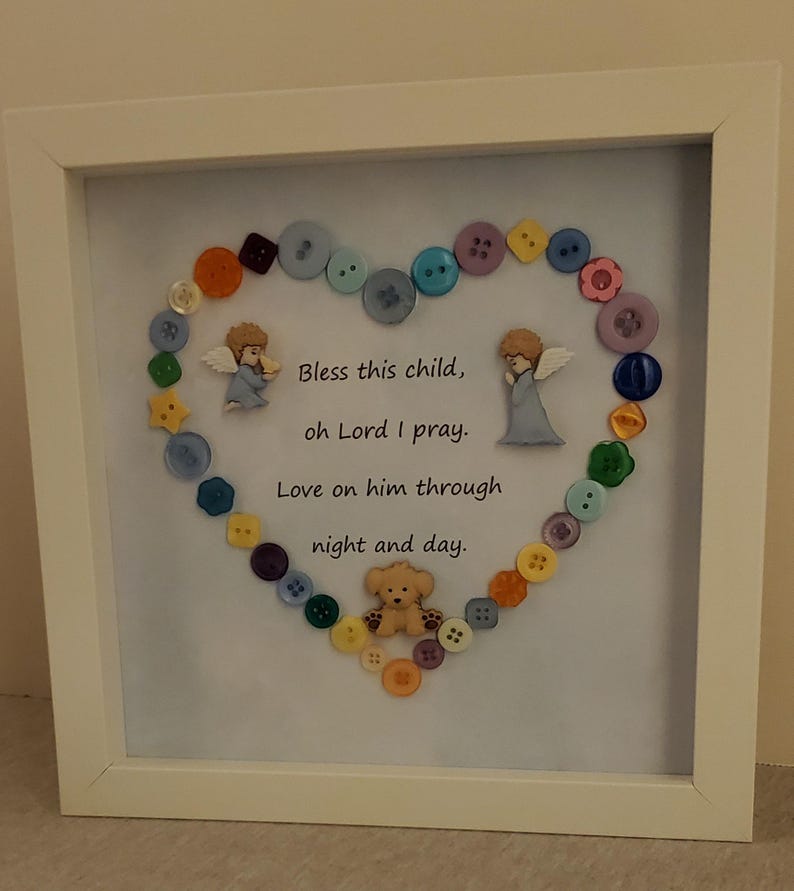 Baby Boy Blessing, Button Art Picture - Etsy