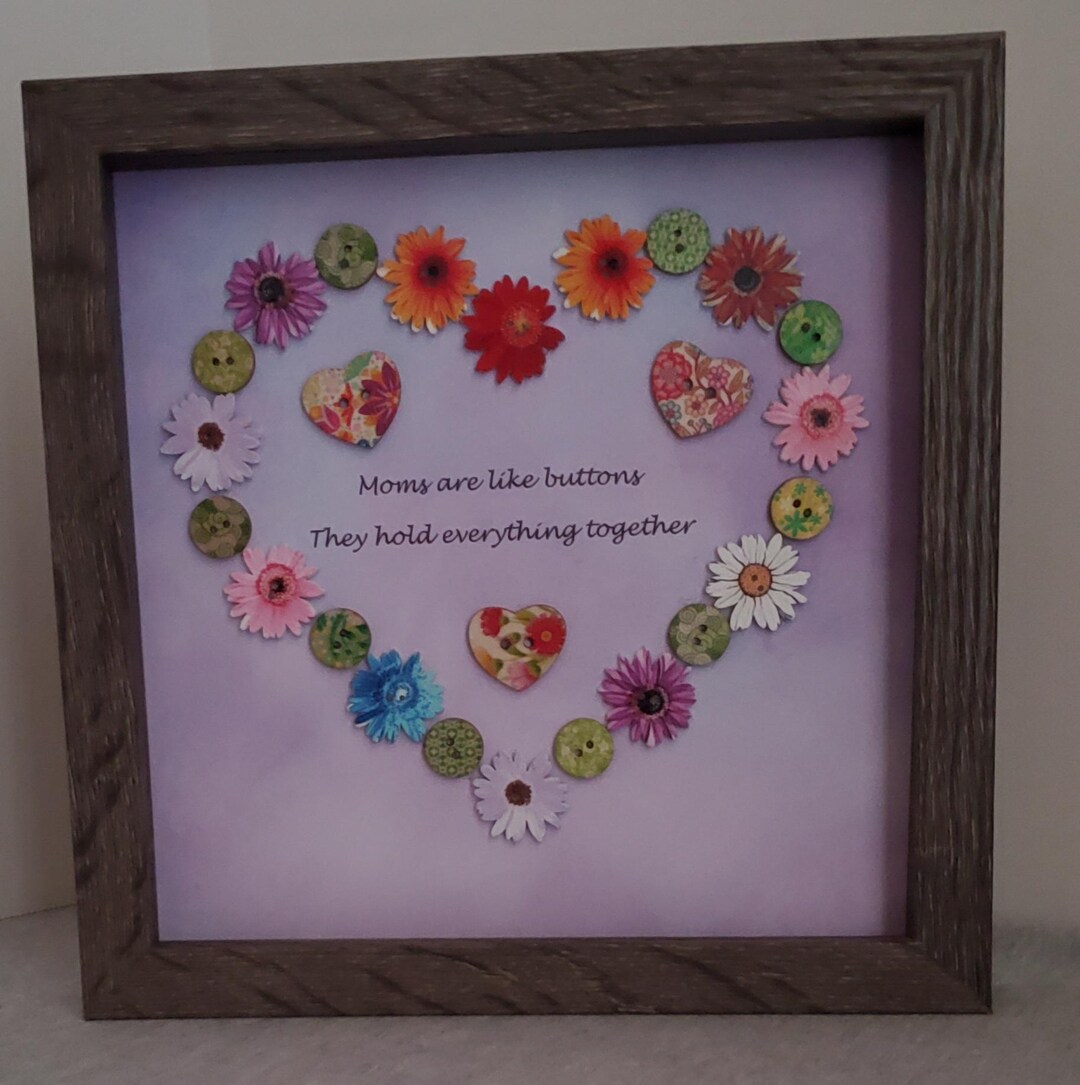 Mom Gift, Button Art, Mother's Day Gift. " Moms Are Like Buttons, They ...