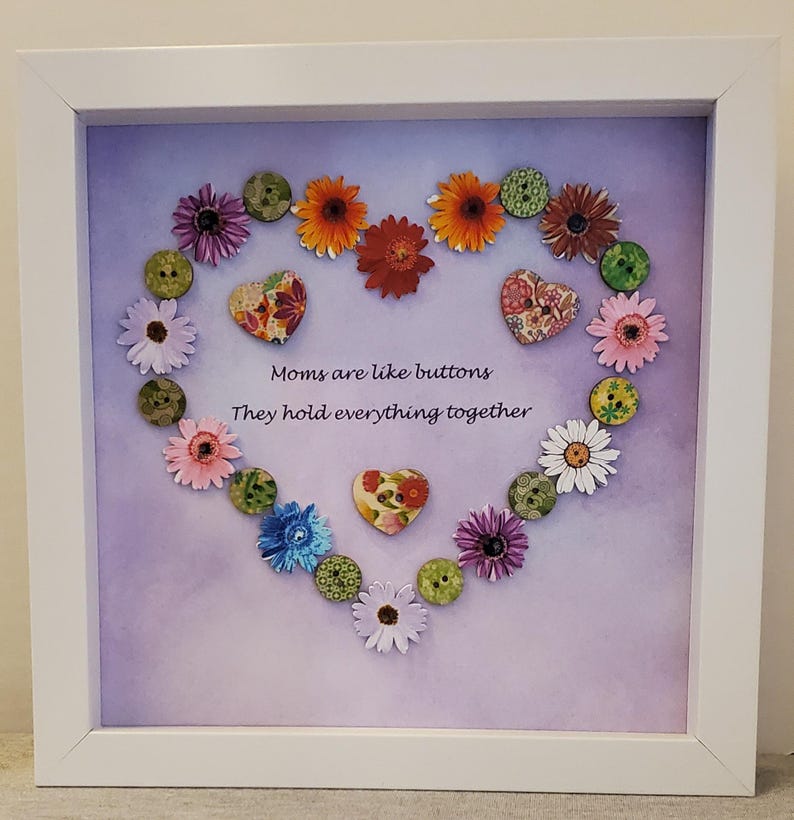 Mom Gift, Button Art, Mother's Day Gift. " Moms Are Like Buttons, They ...