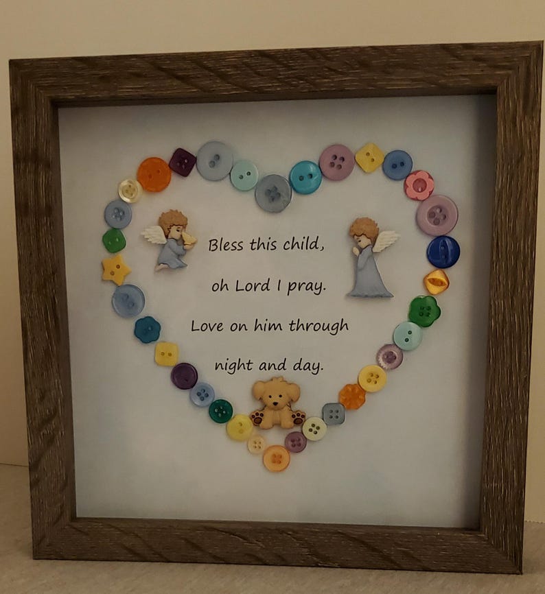 Baby Boy Blessing, Button Art Picture - Etsy