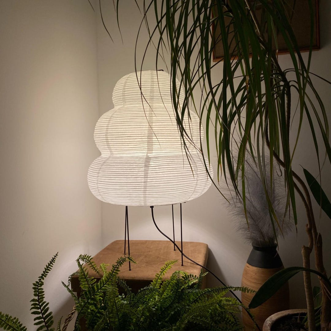 Tricolor Dimming Japanese LED Rice Paper Desk Lamp – Elegant Home Art ...