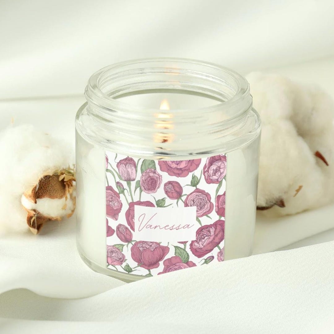 Personalized Scented Candle With Flowers. Candle With Positive ...