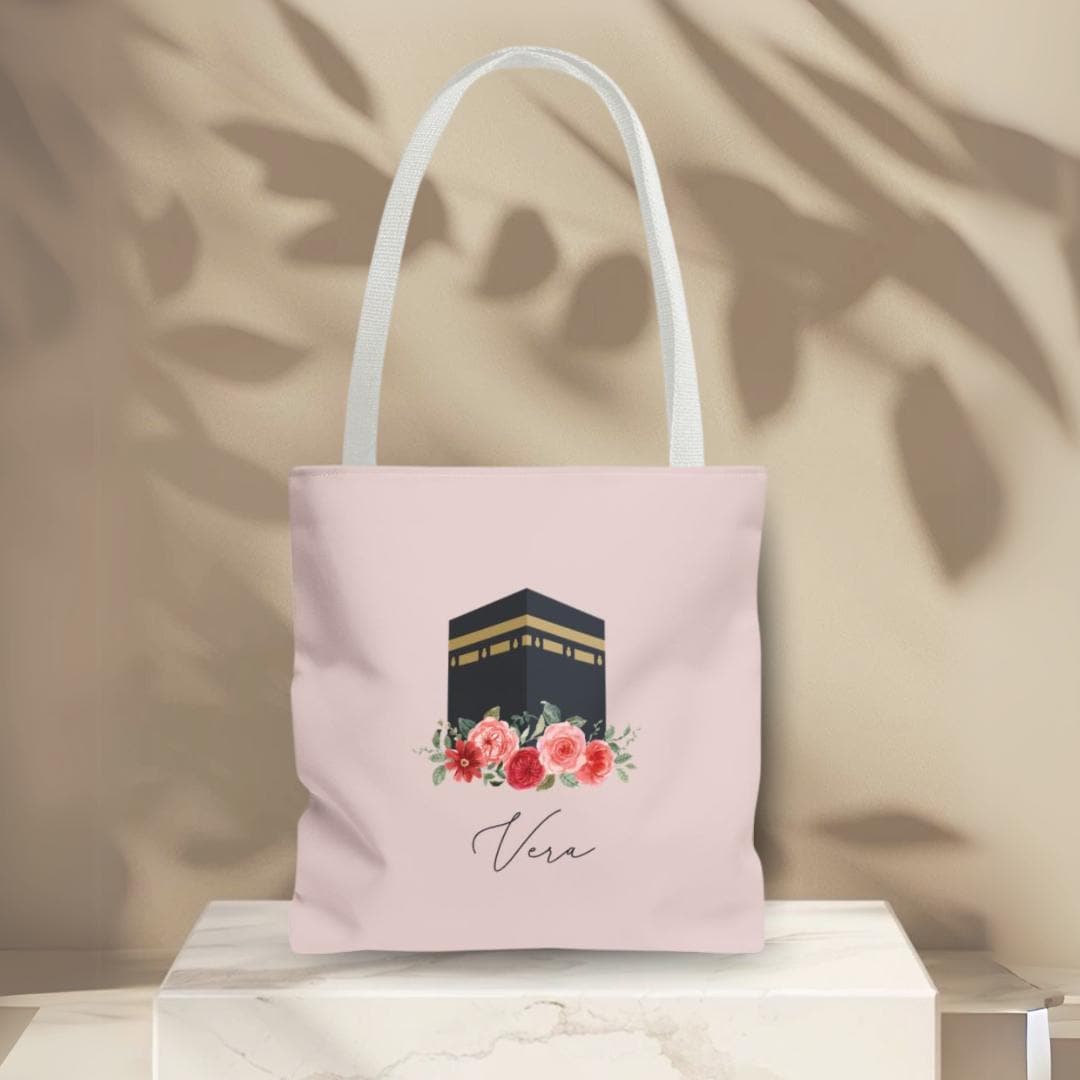 Custom Islamic Tote Bag With Kaaba, Mekkah, Madinah | Personalized Hajj ...