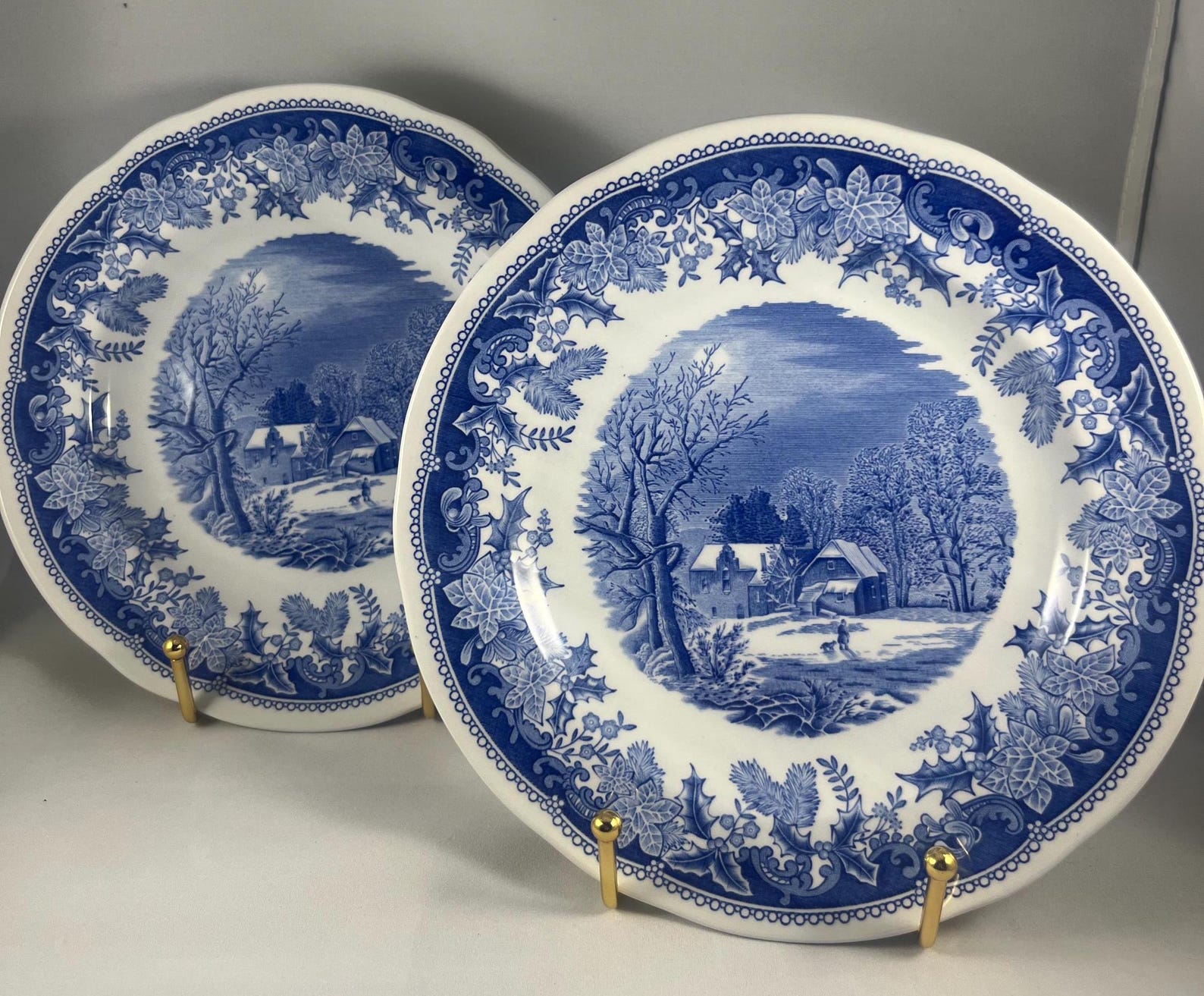 Pair of Spode winter's Eve Salad Plates - Etsy
