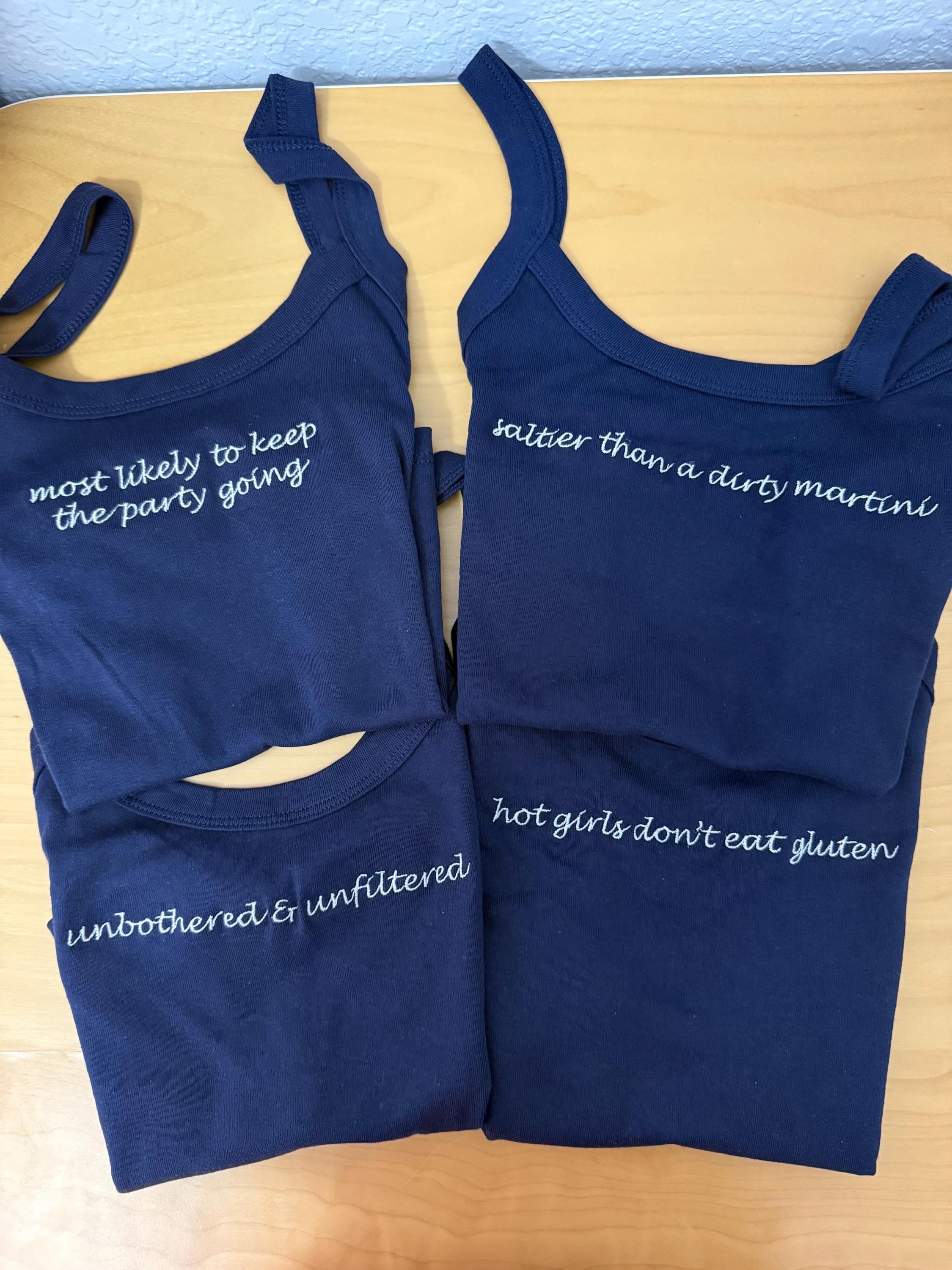 Personalized Embroidered Tank Top, Custom Embroidery Mrs Bride Gift ...