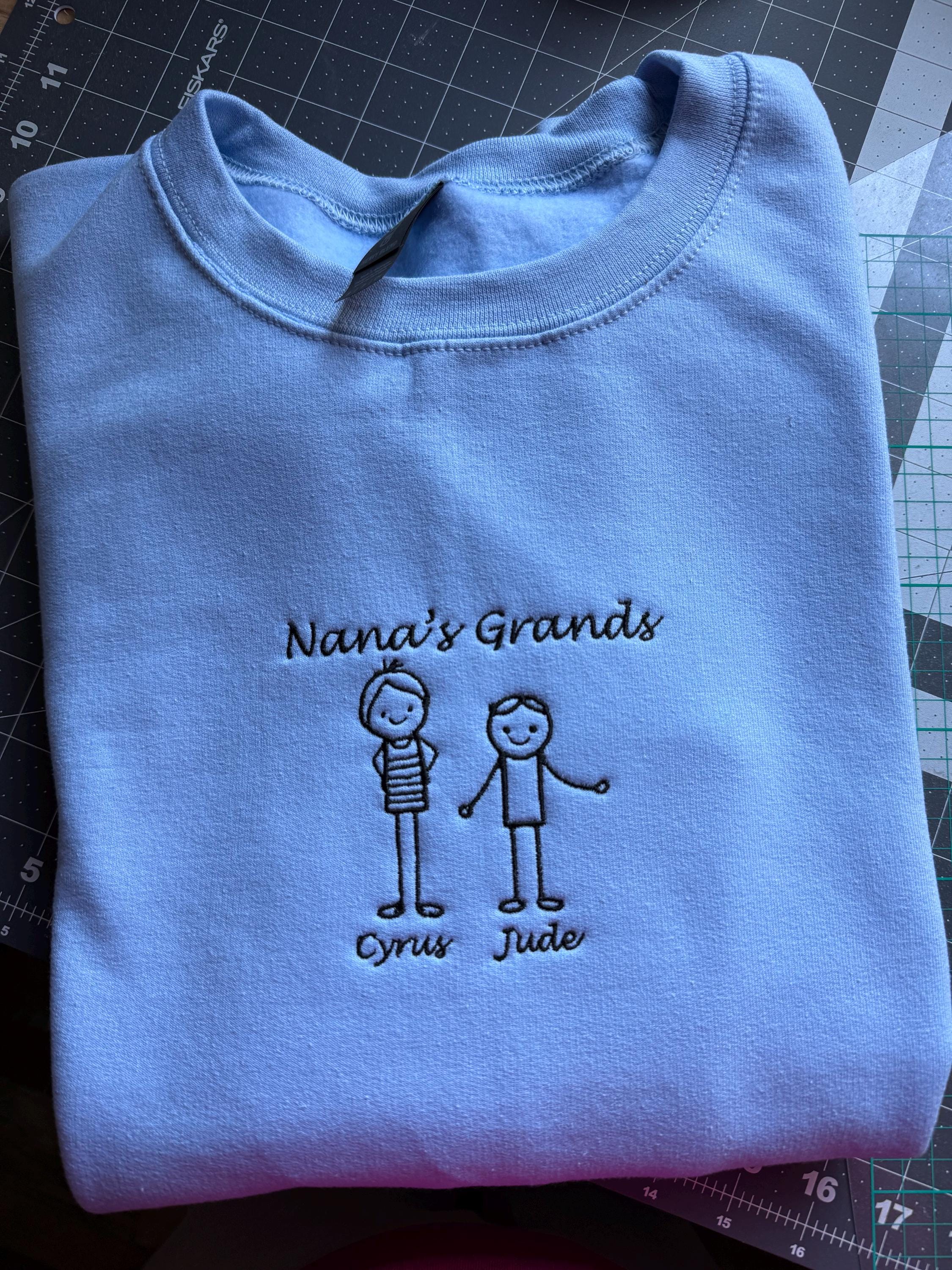 Stick Family Custom Embroidery Sweatshirt, Personalized Crewneck ...