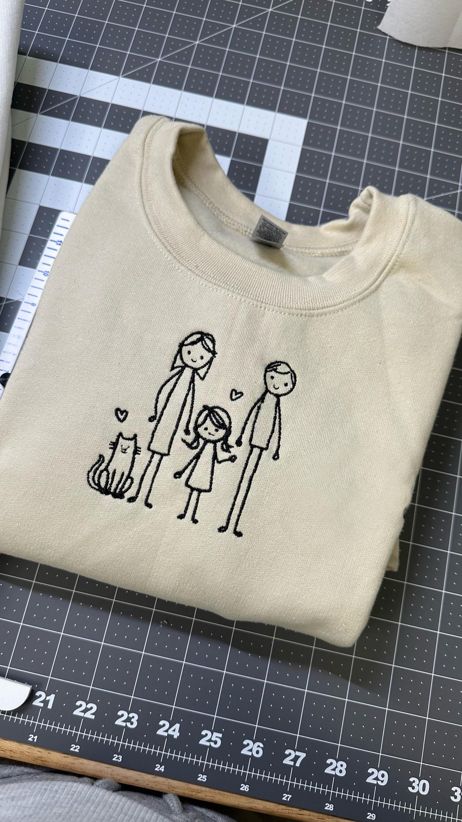 Stick Family Custom Embroidery Sweatshirt, Personalized Crewneck ...