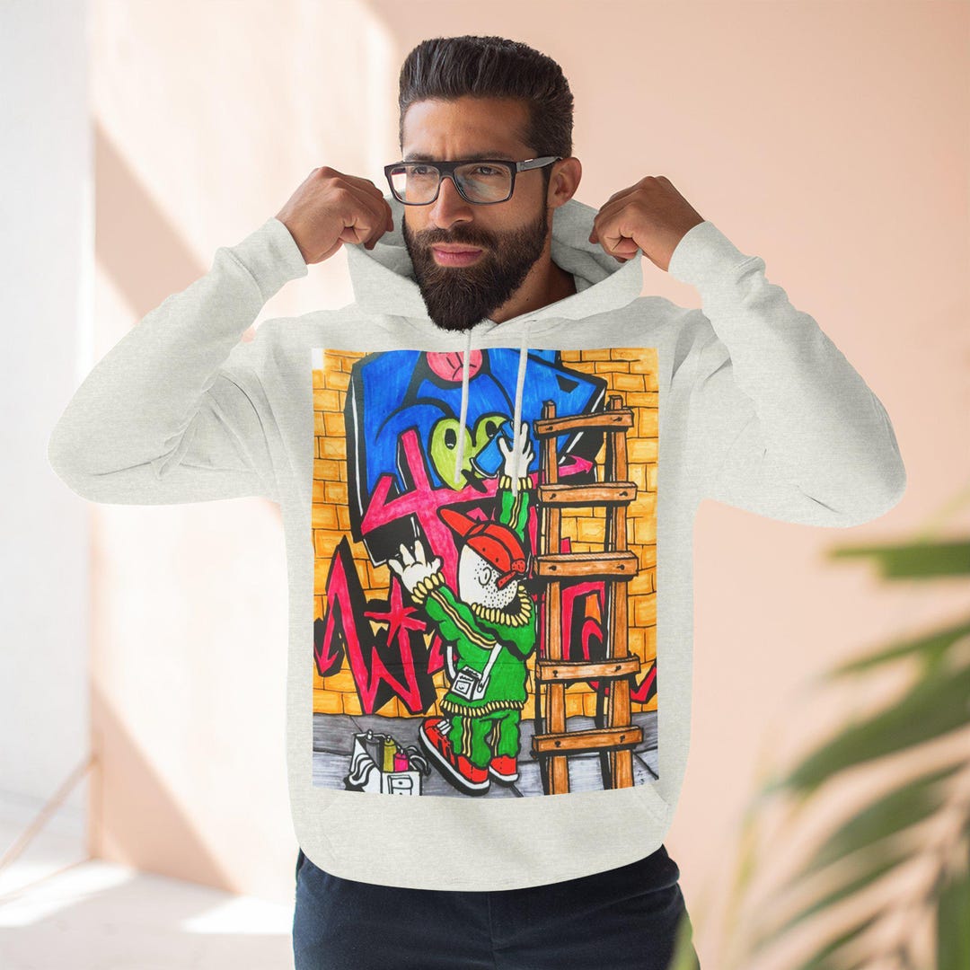 Graffiti Elf Mural Hoodie | Street Art Holiday Skate Crew - Etsy