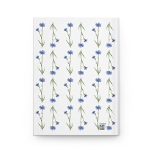 Blue Flower Journal |minimalistic White Floral Notebook |reflection ...