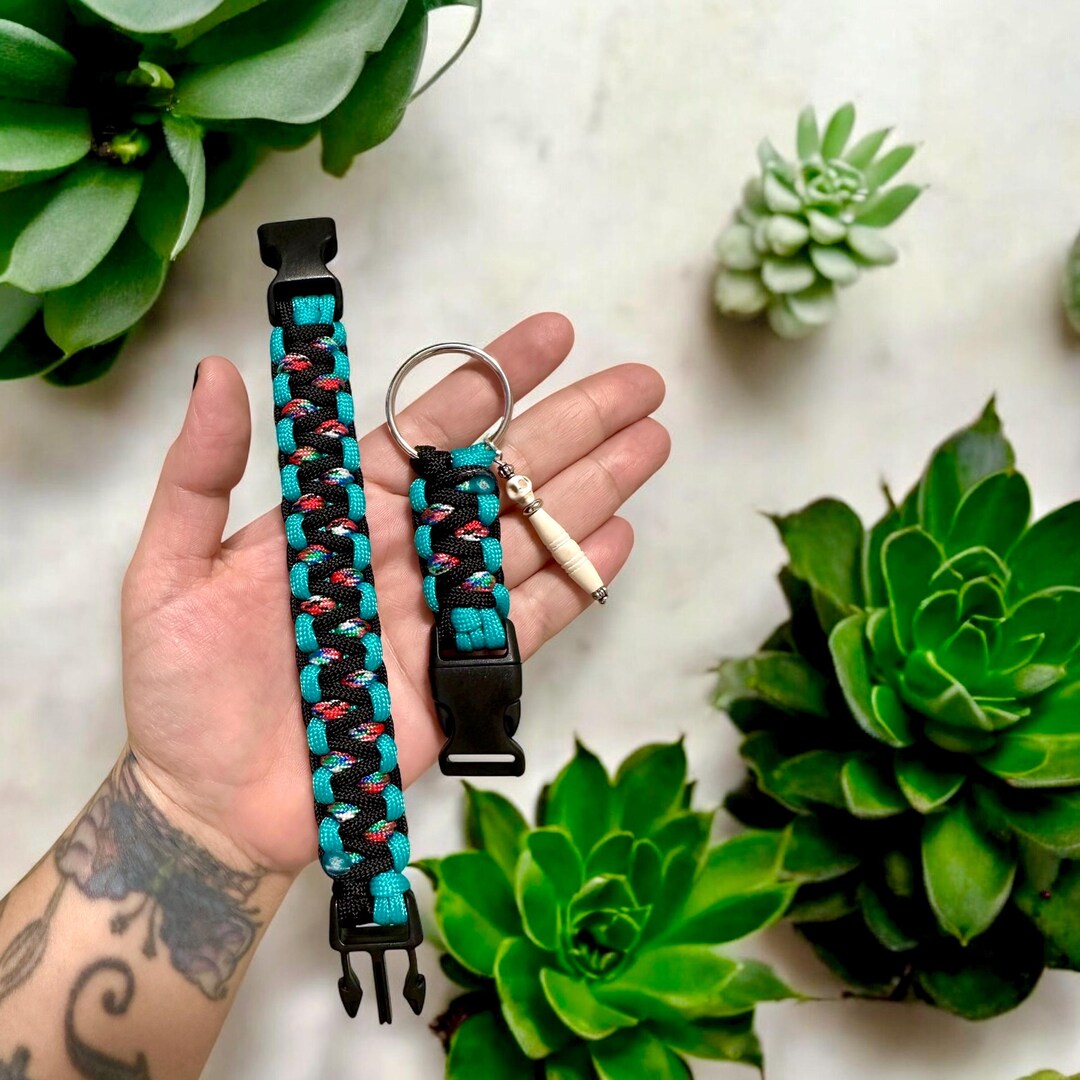 CORAL REEF- Paracord Bracelet & Keychain Set - Etsy