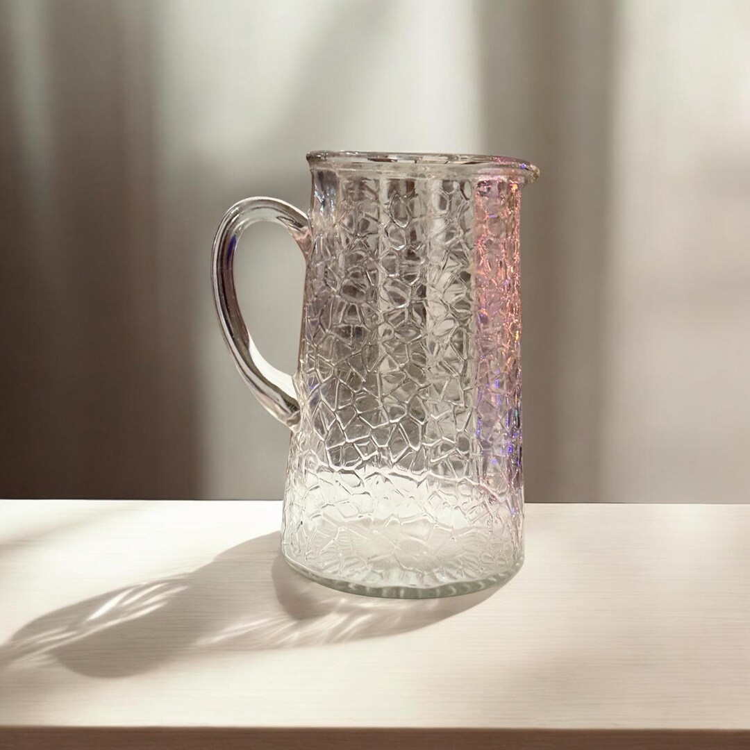 1950's Vintage JACK FROST Crackled Glass Pitcher - Etsy
