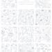 Botanical Line Art Patterns | Seamless Floral Digital Design | Elegant ...