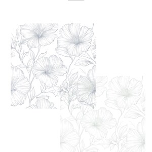 Botanical Line Art Patterns | Seamless Floral Digital Design | Elegant ...