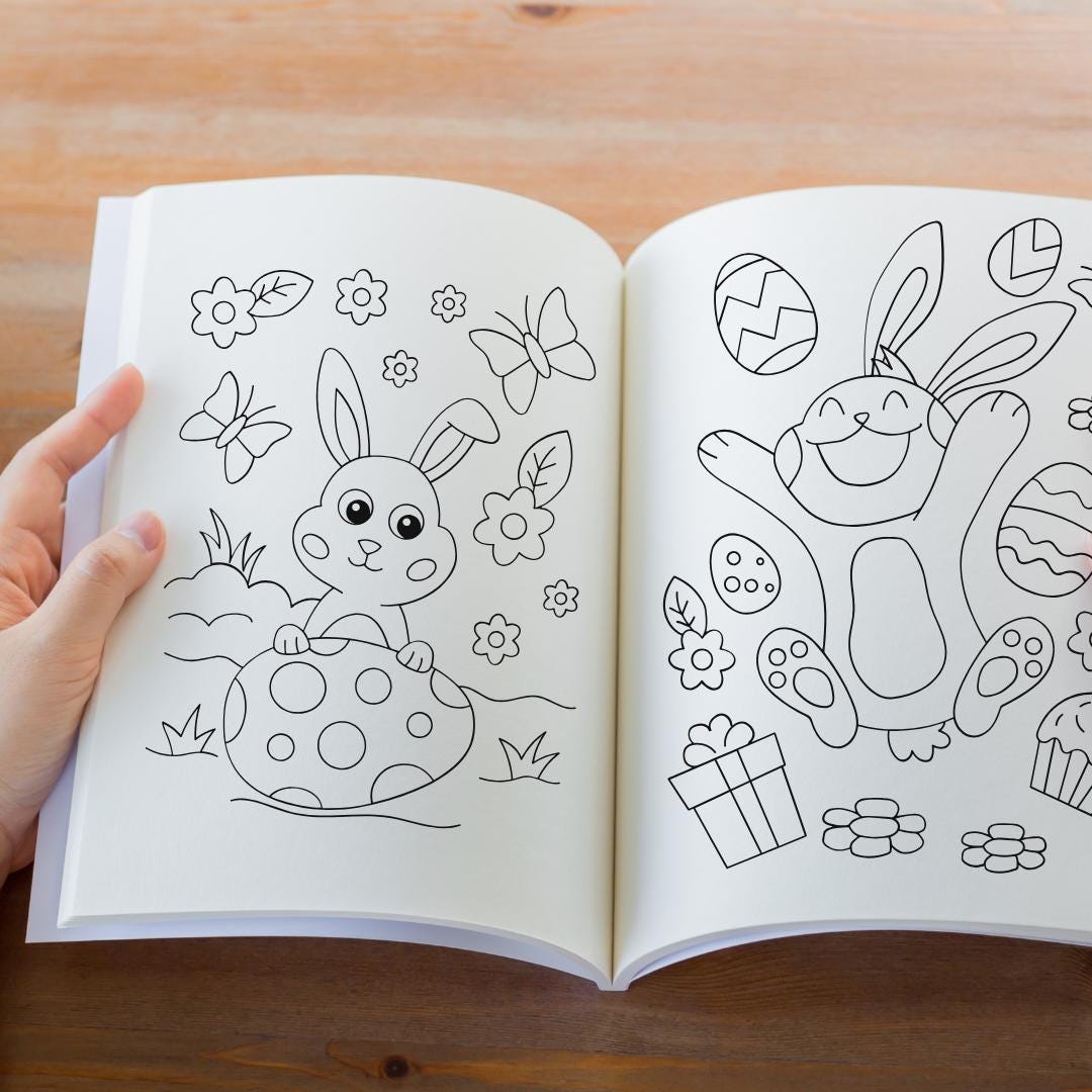 Printable Easter Coloring Book for Kids | 30 Page Easter Coloring Pages ...
