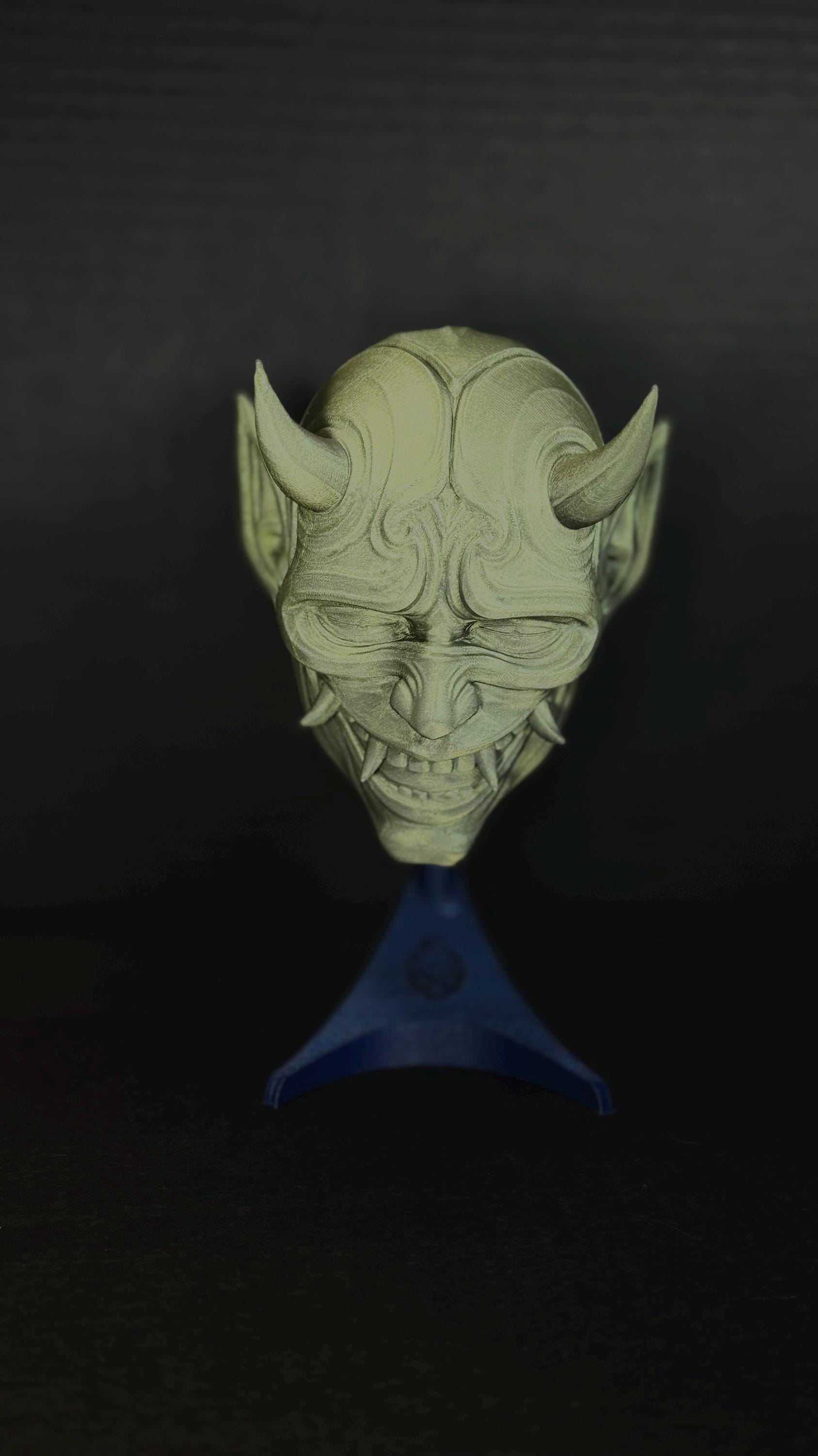 3D Printed Oni Mask Sculpture – Japanese Yokai Demon Art - Etsy