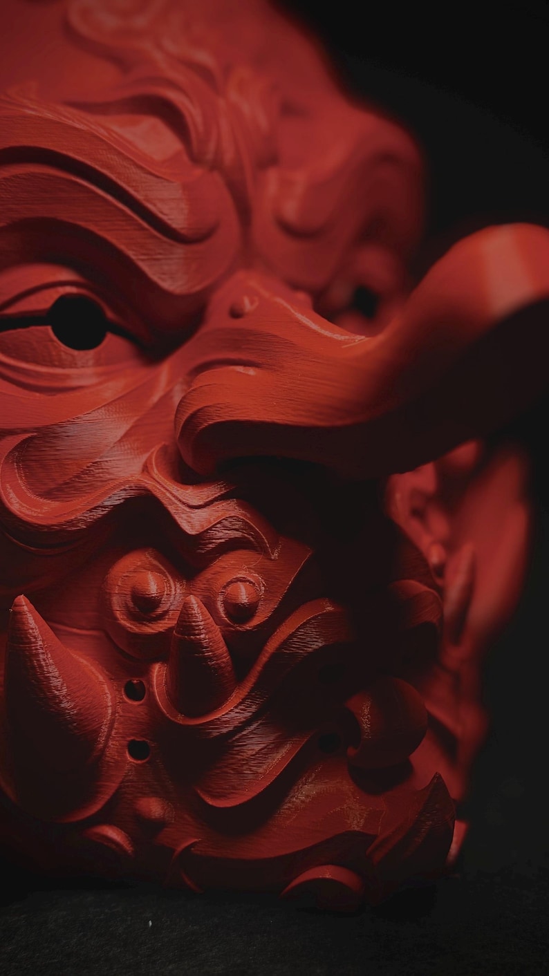 Tengu Mask – 3D Printed Wearable Oni Demon Mask, Japanese Noh Theater ...