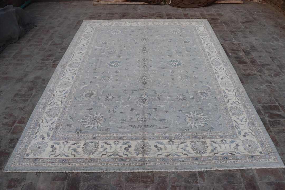 9 X 12'3 Ft, Beautiful Peshawar Chobi in Soft Colours - Hand Knotted ...