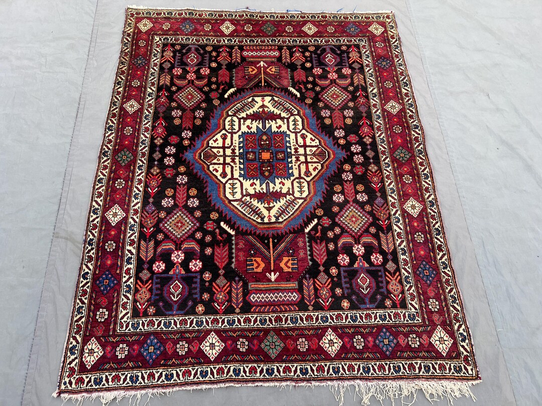 Beautiful Shirwan Design Area Rug 5x4 Ft _ Handmade Wool Piece With ...