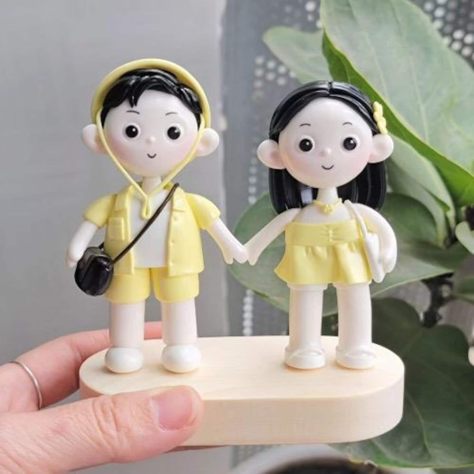 Custom Chibi Clay Figurine – Dry Clay Doll – Personalized Desk Decor ...