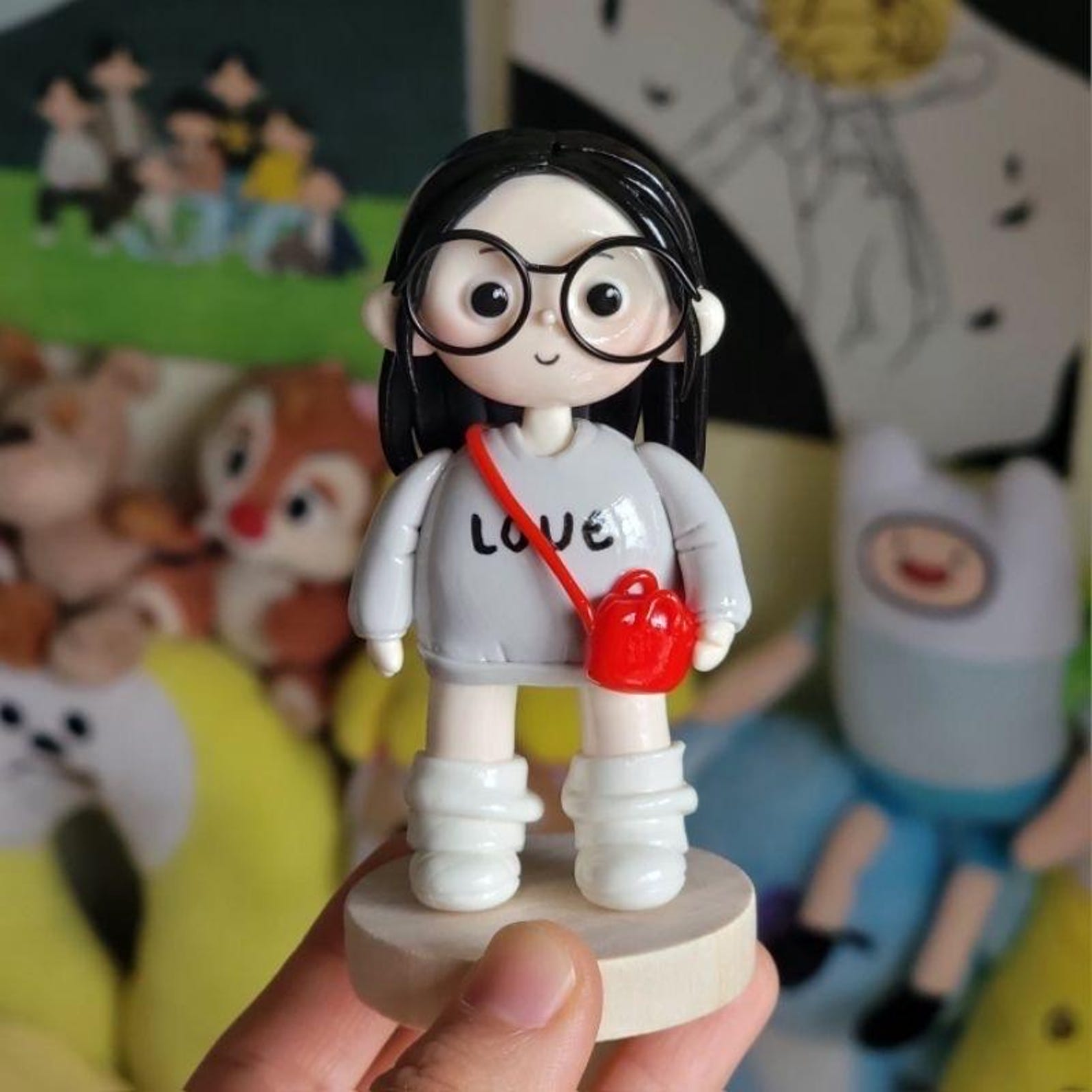 Custom Chibi Clay Figurine – Dry Clay Doll – Personalized Desk Decor ...