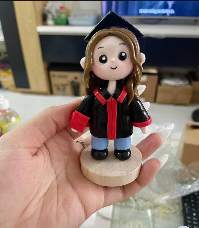 Custom Chibi Clay Figurine – Dry Clay Doll – Personalized Desk Decor ...