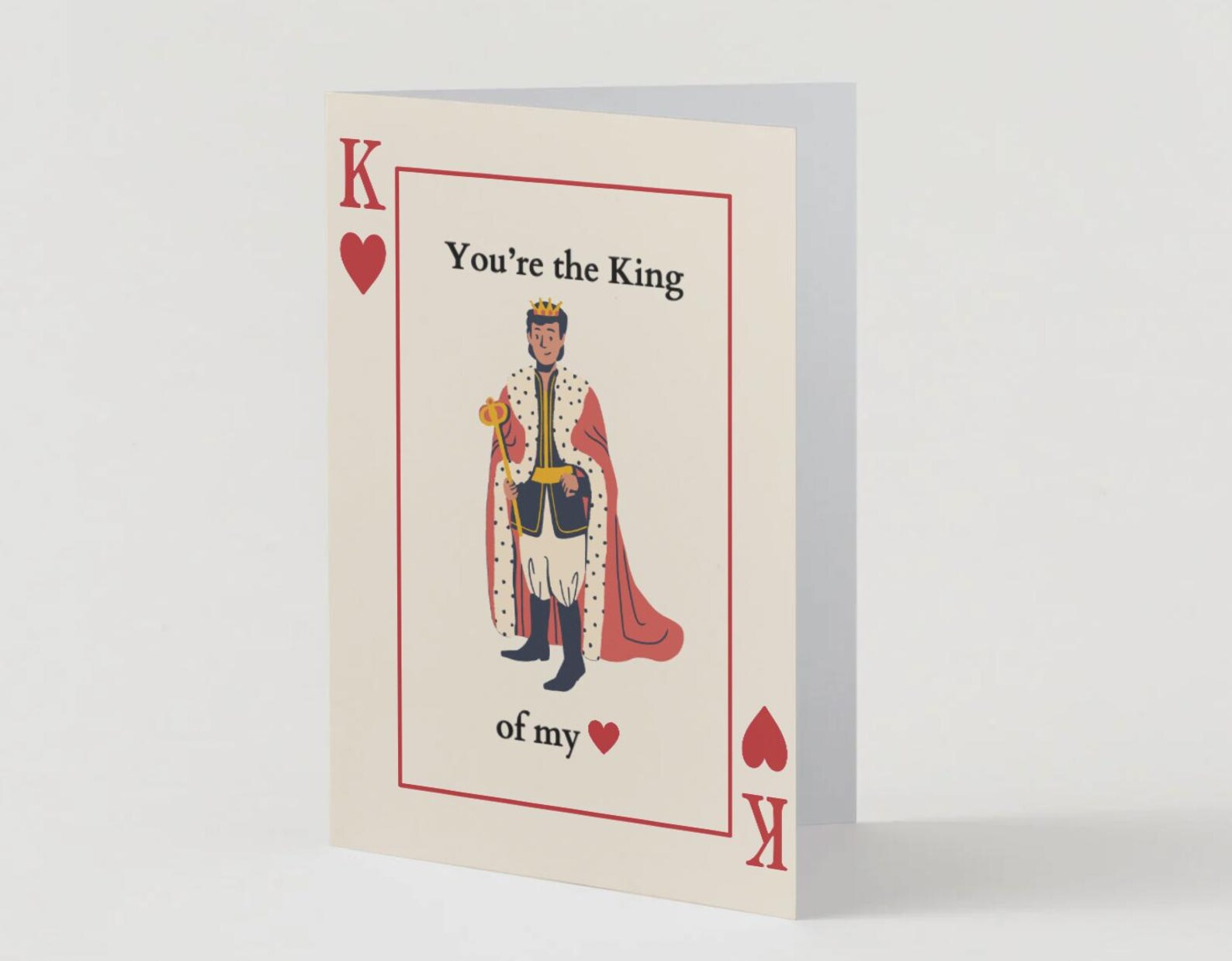 You're the King of My Heart Valentine's Day Card - Romantic Folded ...