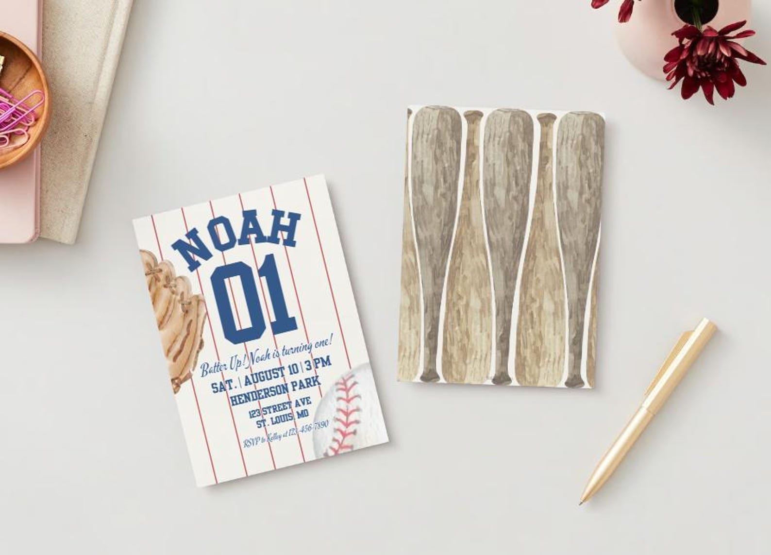 Baseball Birthday Invitation Template - Batter up First Birthday Party ...