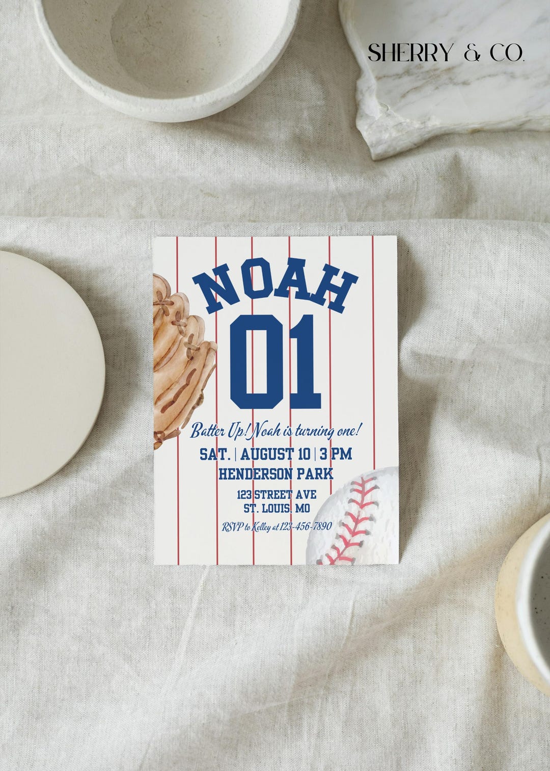 Baseball Birthday Invitation Template - Batter up First Birthday Party ...
