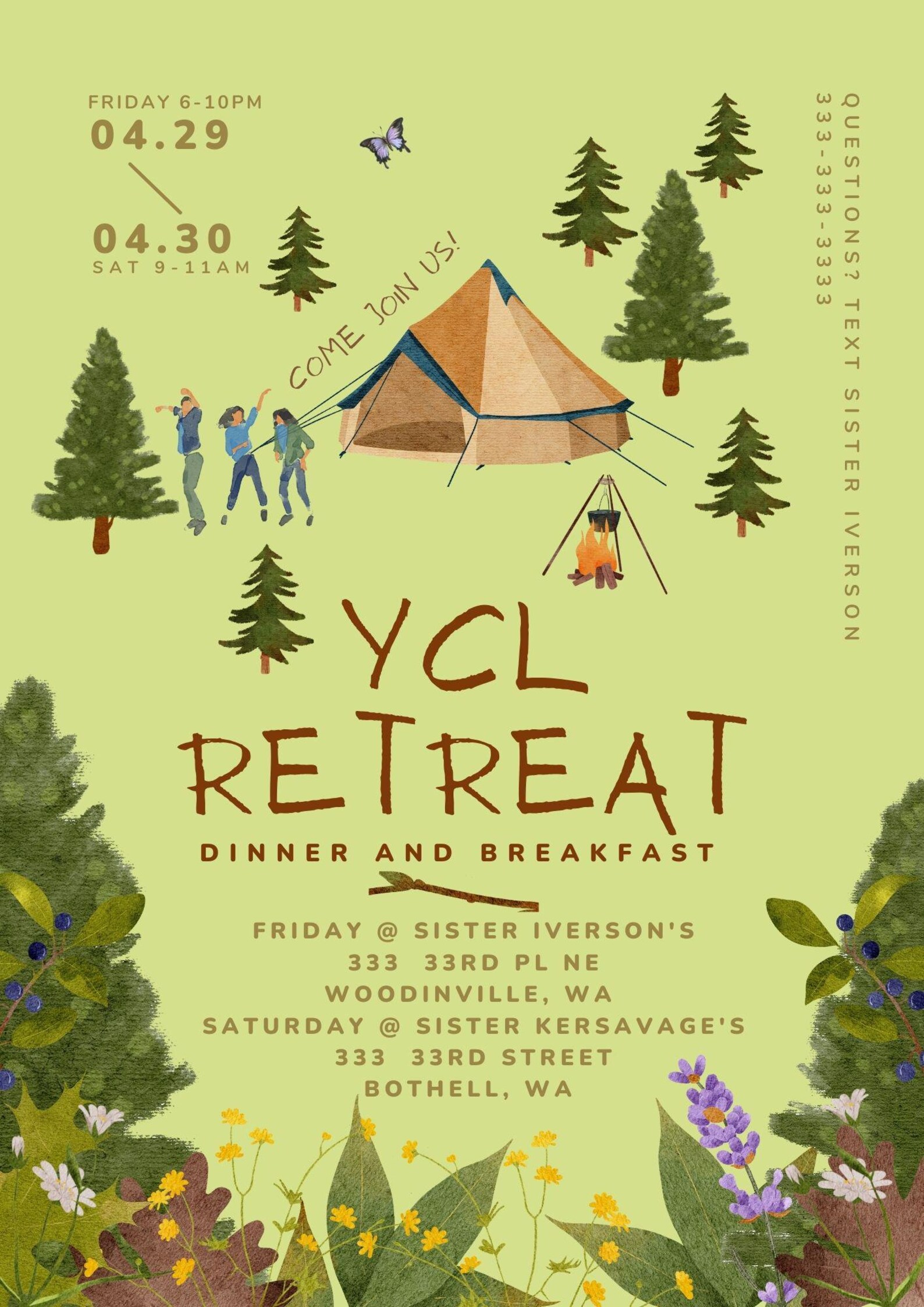 YCL Retreat Invitation Template, Customizable Girl's Camp Flyer, LDS ...