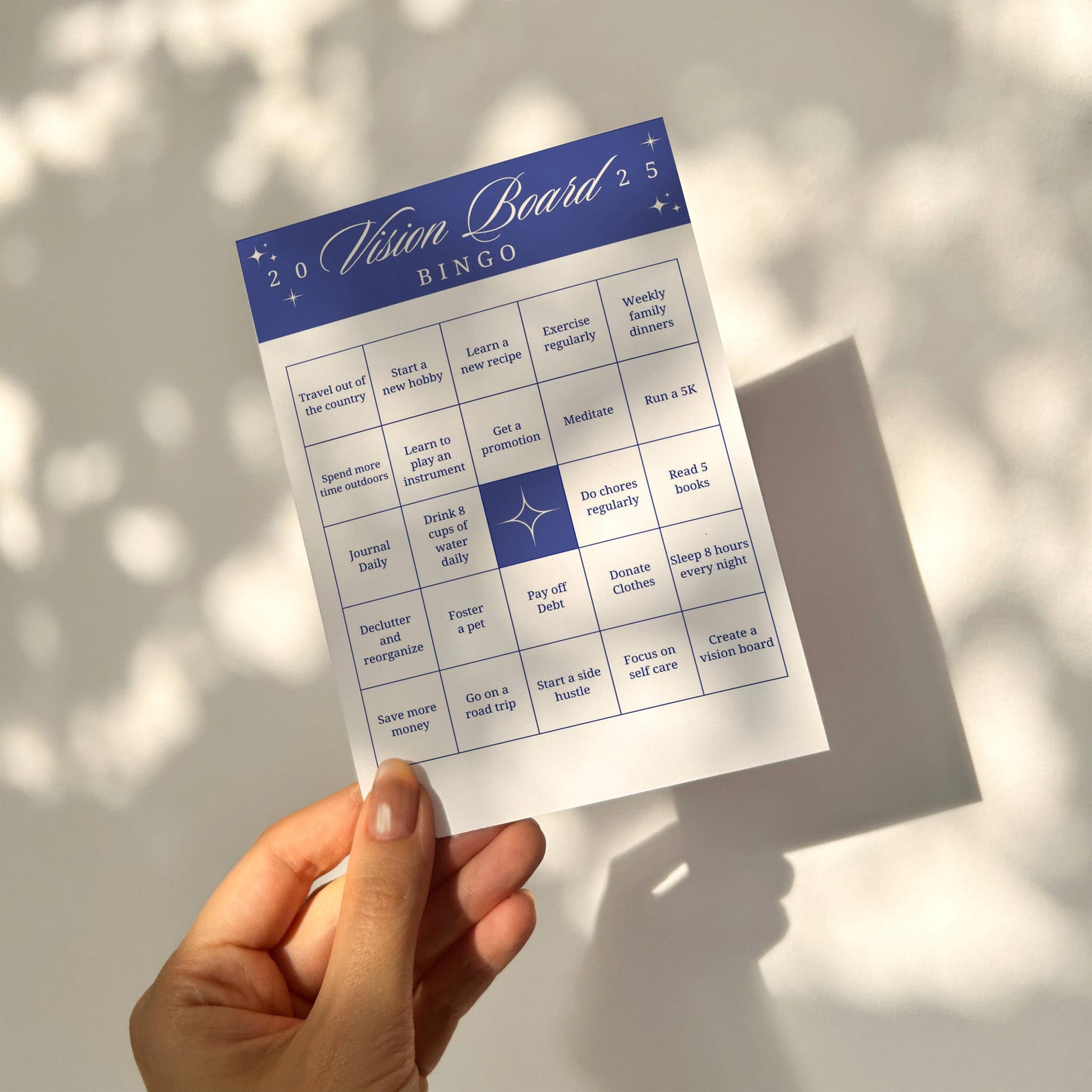 Vision Board Bingo Card 2025, New Year Goal Setting Resolution, Bingo ...