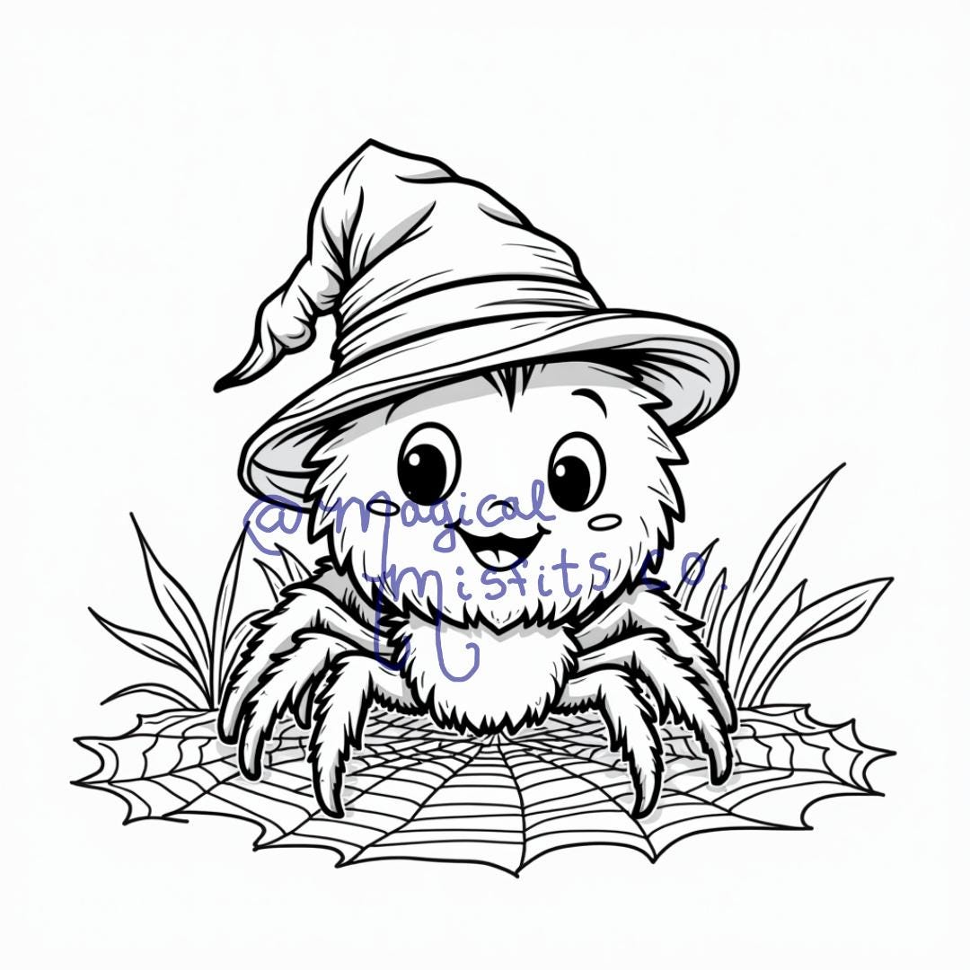 Printable Cute Spider Coloring Page, Preschool Crafts, Printable ...