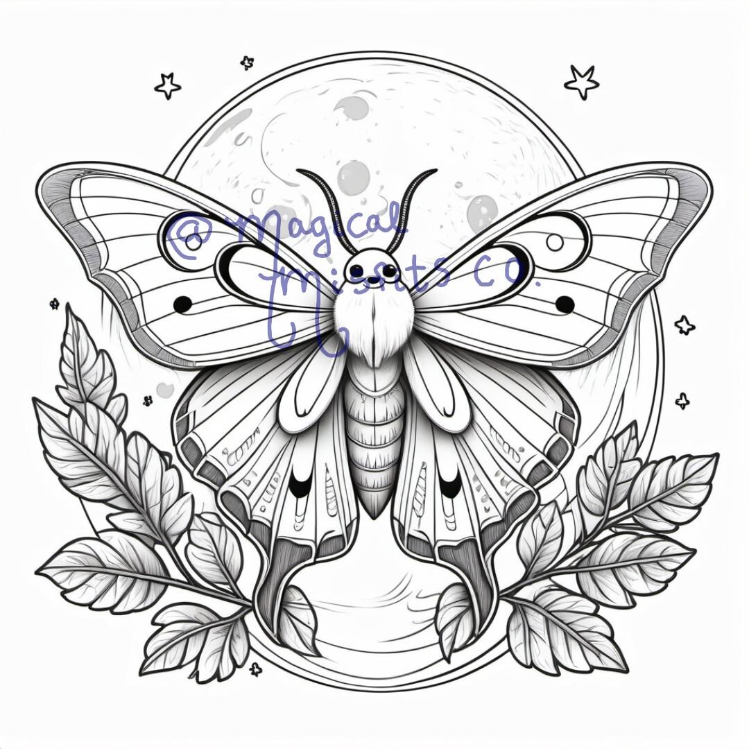 Printable Moth Coloring Page, Preschool Crafts, Printable Coloring Book ...