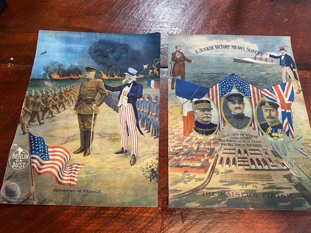 Very Rare WW1 General Pershing Propaganda Posters 1917,1918 by E.g ...